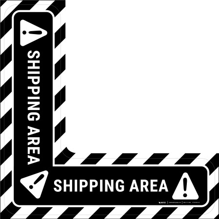 Shipping Area - Corner Sign (black)