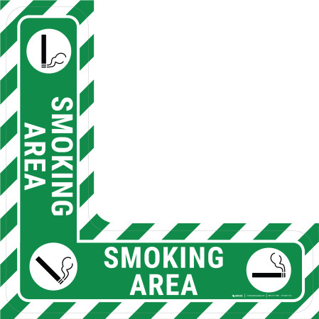 Smoking Area - Floor Sign Corner | Creative Safety Supply