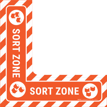 Sort Zone - Floor Sign Corner