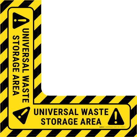 Universal Waste Storage Area - Floor Sign Corner