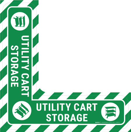 Utility Cart Storage - Floor Sign Corner