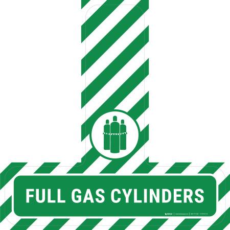 Full Gas Cylinders - Floor Sign T's | Creative Safety Supply