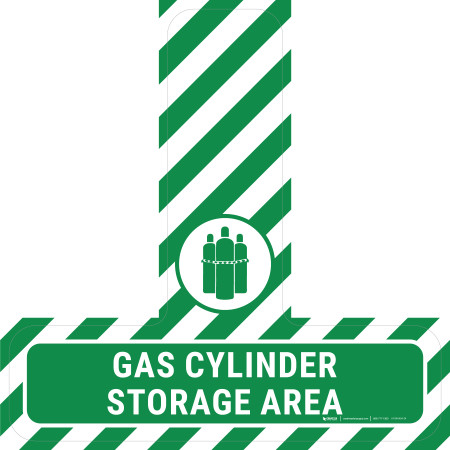 Gas Cylinder Storage Area - Floor Sign T's