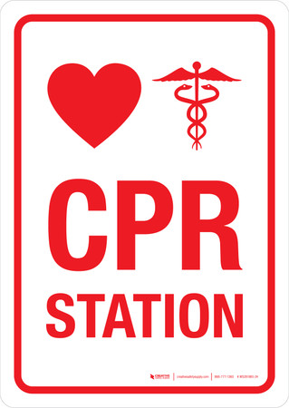 CPR Station Portrait - Wall Sign