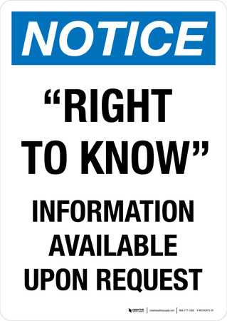 Notice: Right To Know Information Available Upon Request Portrait ...