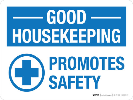 Good Housekeeping Promotes Safety Blue Landscape - Wall Sign