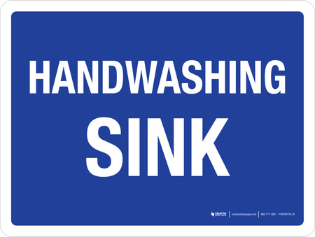 Handwashing Sink Blue Landscape - Wall Sign