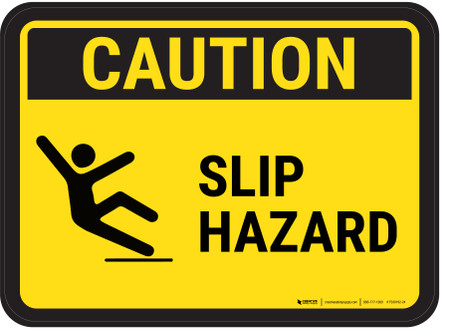 Caution: Slip Hazard with Icon - Floor Sign
