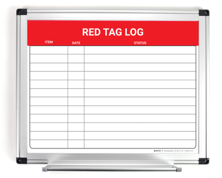 Red Tag Log - 14X11 Dry Erase Whiteboard