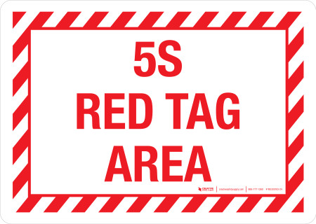 5S Red Tag Area Landscape - Wall Sign