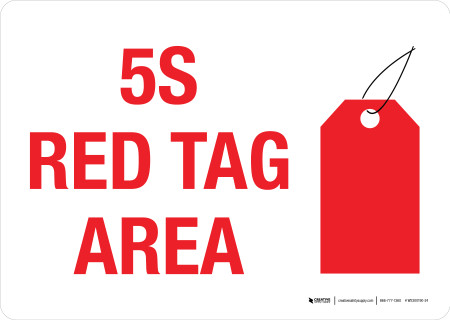 5S Red Tag Area with Icon Landscape - Wall Sign