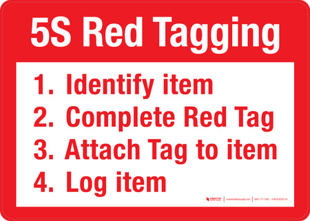 5S Red Tagging - Landscape Wall Sign
