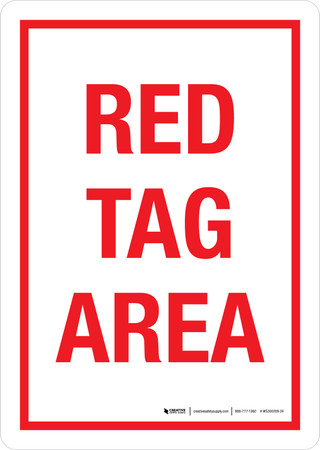 Red Tag Area Portrait - Wall Sign