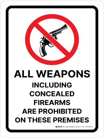 All Weapons Including Concealed Firearms Are Prohibited On These ...