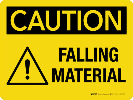 Caution: Falling Material Landscape - Wall Sign | Creative Safety Supply