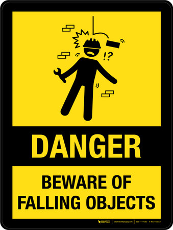 Danger: Beware Of Falling Objects Landscape - Wall Sign