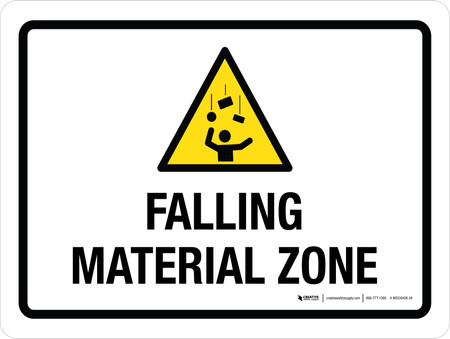 Falling Material Zone with Icon Landscape - Wall Sign