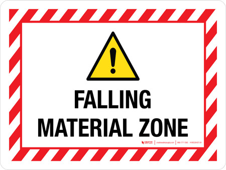 Falling Material Zone with Hazard Stripes Landscape - Wall Sign