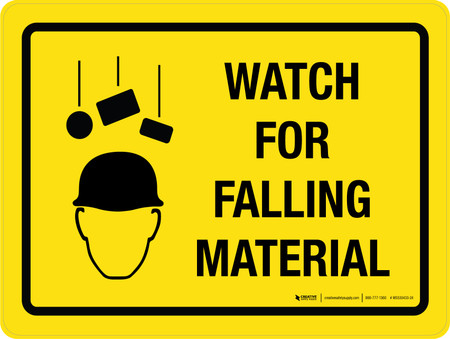 Watch For Falling Material with Icon Landscape - Wall Sign