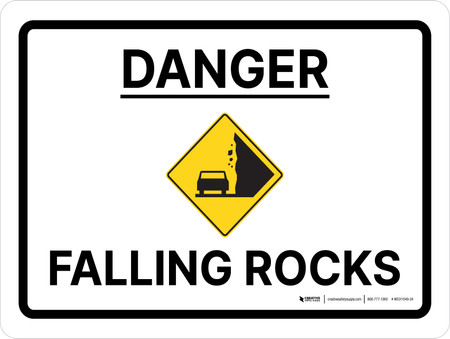 Danger: Falling Rocks Landscape - Wall Sign