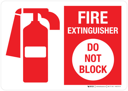 Fire Extinguisher - Do not Block with Icon Landscape - Wall Sign