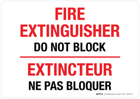 Fire Extinguisher: Do Not Block - Bilingual Spanish - Wall Sign