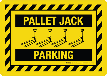 Pallet Jack Parking with Icon Landscape - Wall Sign
