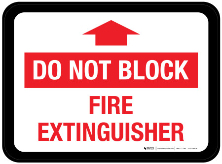 Do Not Block - Fire Extinguisher (with Arrow Icon) - Floor Sign