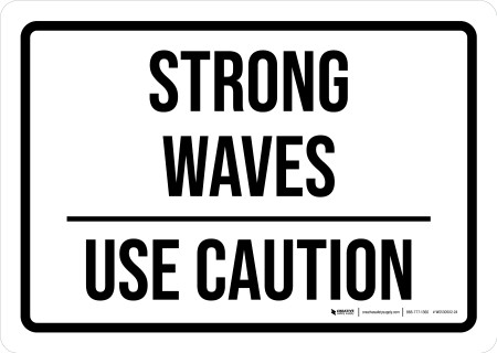 Strong Waves - Use Caution Landscape - Wall Sign
