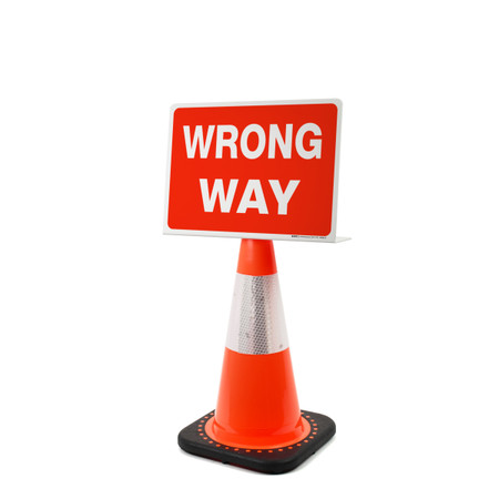 Wrong Way Landscape - Single-Sided Cone Signs | Creative Safety Supply