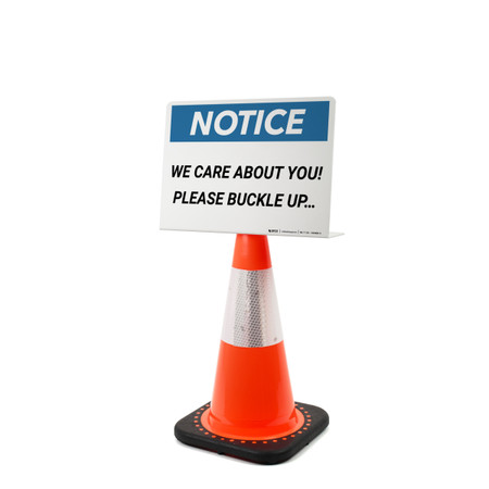 Notice: We Care About You! Please Buckle Up Landscape - Single-Sided ...