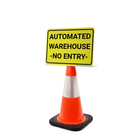 Automated Warehouse - No Entry Landscape - Single-Sided Cone Signs