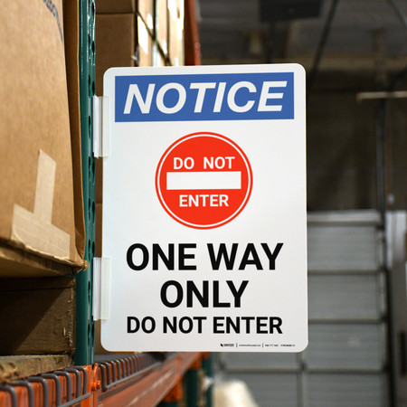 Notice: One Way Only - Do Not Enter Portrait - Double-Sided Cone Signs