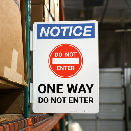 Notice: One way - Do Not Enter Portrait - Double-Sided Cone Signs