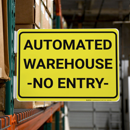 Automated Warehouse - No Entry Landscape - Double-Sided Cone Signs
