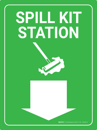 Spill Kit Station Portrait - Wall Sign