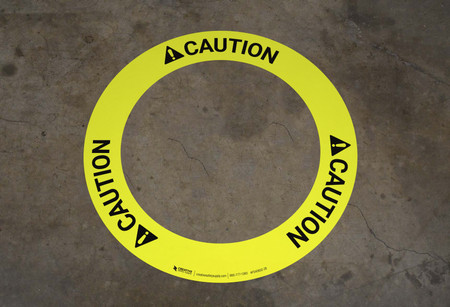 OSHA Caution - Circular Floor Sign Ring | Creative Safety Supply