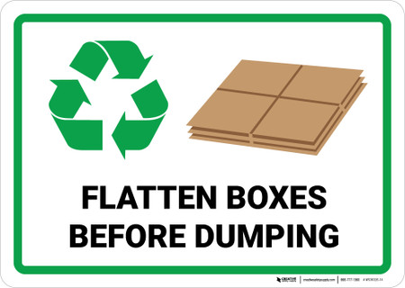 Flatten Boxes Before Dumping - Wall Sign