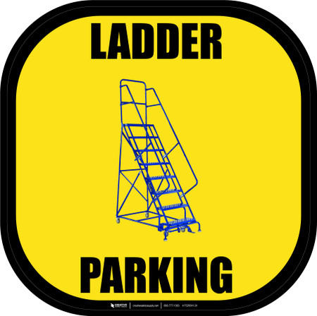 Ladder Parking with Image - Rounded Square Floor Sign