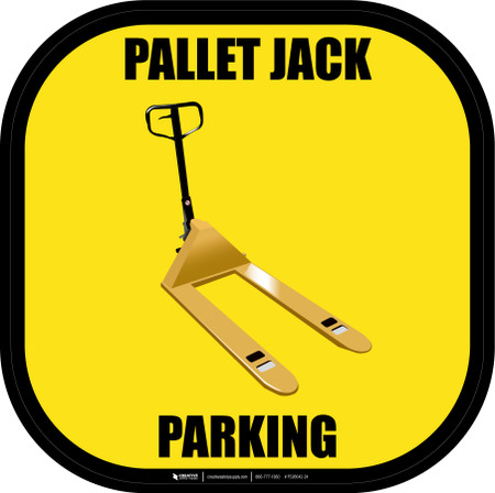 Pallet Jack Parking with Image - Rounded Square Floor Sign