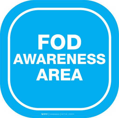 FOD Awareness Area - Rounded Square Floor Sign