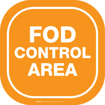 FOD Control Area - Rounded Square Floor Sign