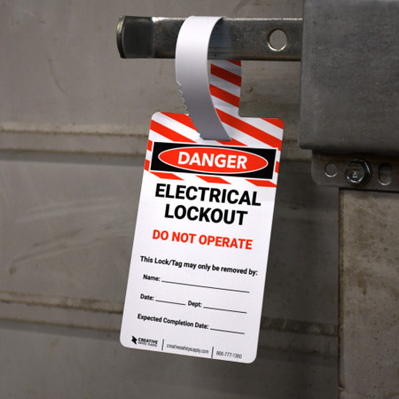 Danger: Electrical Lockout - Do Not Operate - Self-Locking Hang Tag ...