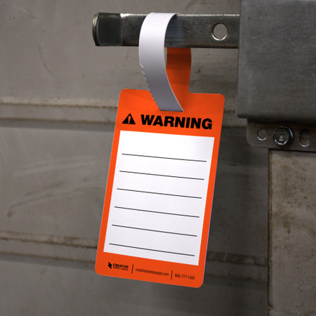 Warning White Interior - Self-Locking Hang Tag | Creative Safety Supply