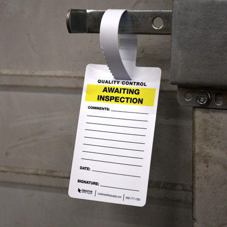 Quality Control Awaiting Inspection - Self-Locking Hang Tag | Creative ...