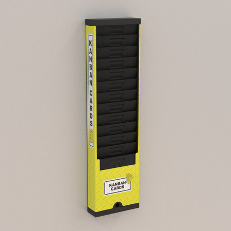 Kanban Card Rack - Yellow Diamond Plate | Creative Safety Supply
