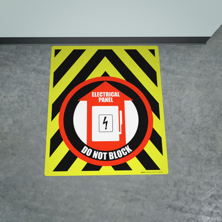 Electrical Panel: Do Not Block Portrait - Large Floor Sign