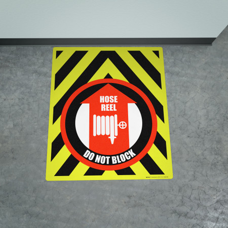 Hose Reel Do Not Block Portrait - Large Floor Sign