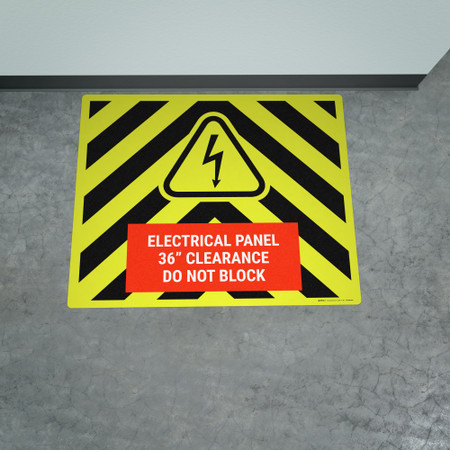 Electrical Panel 36" Clearance Do Not Block Yellow/Black Hazard ...