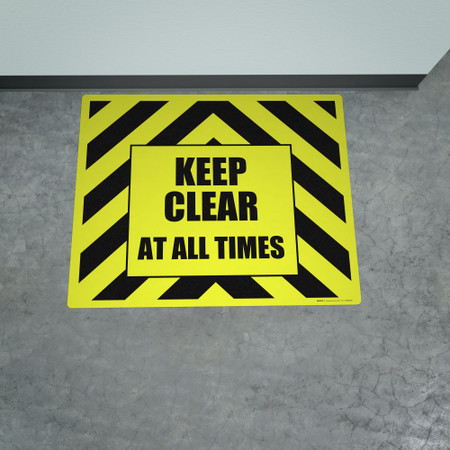 Keep Clear at All Times Landscape - Large Floor Sign